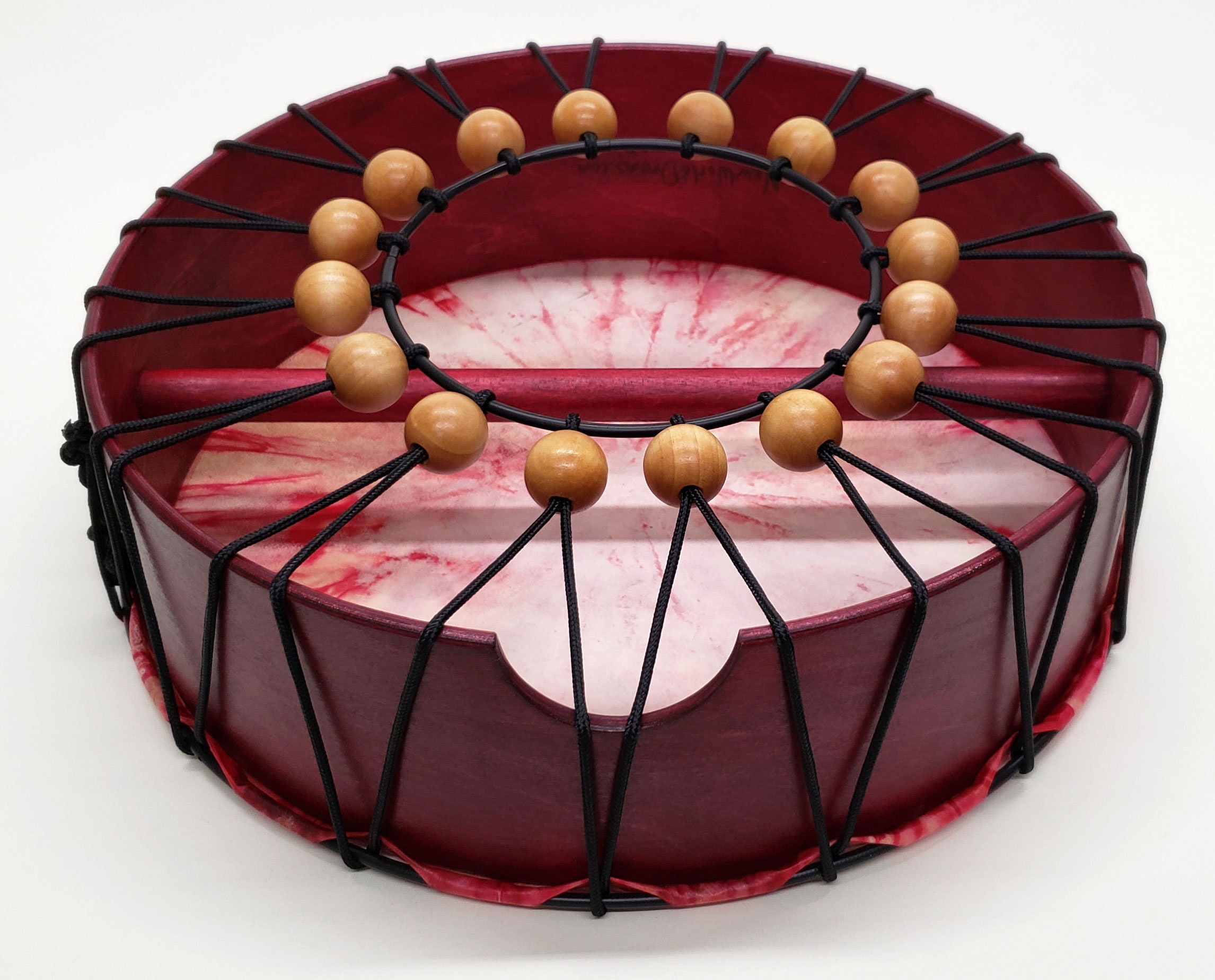 14" Frame Drum - Red Center Dye Head - Instant Slide Tuning - Etsy