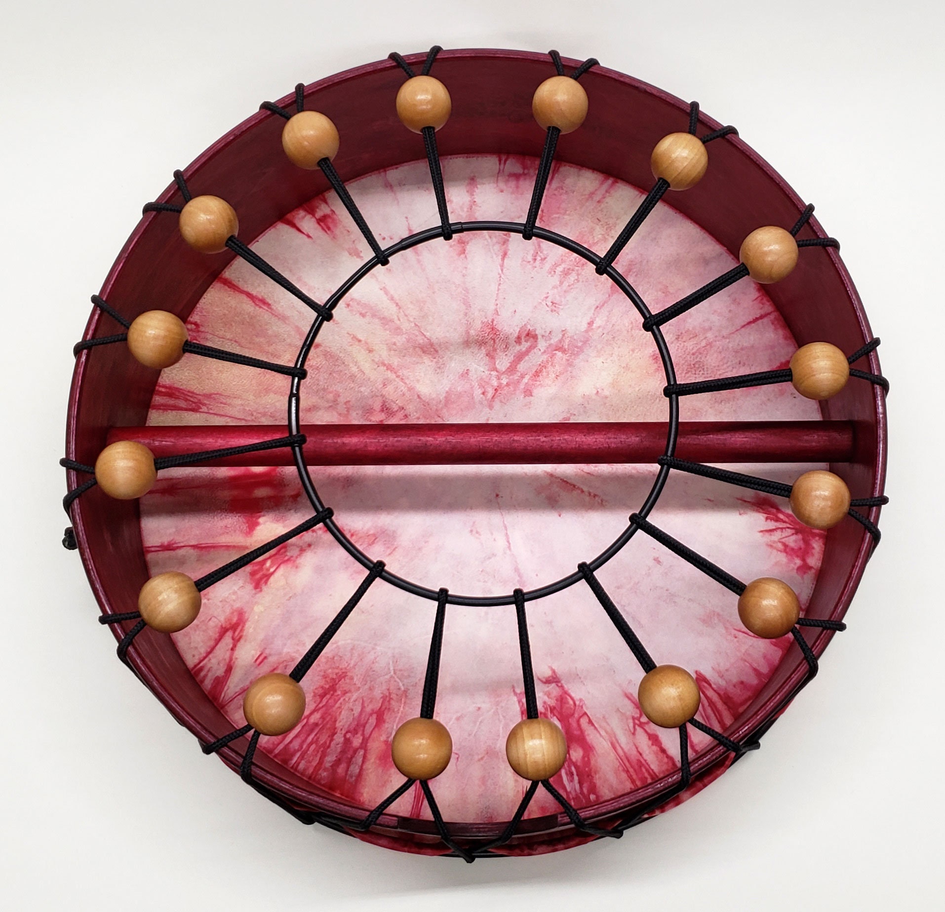 14" Frame Drum - Red Center Dye Head - Instant Slide Tuning - Etsy