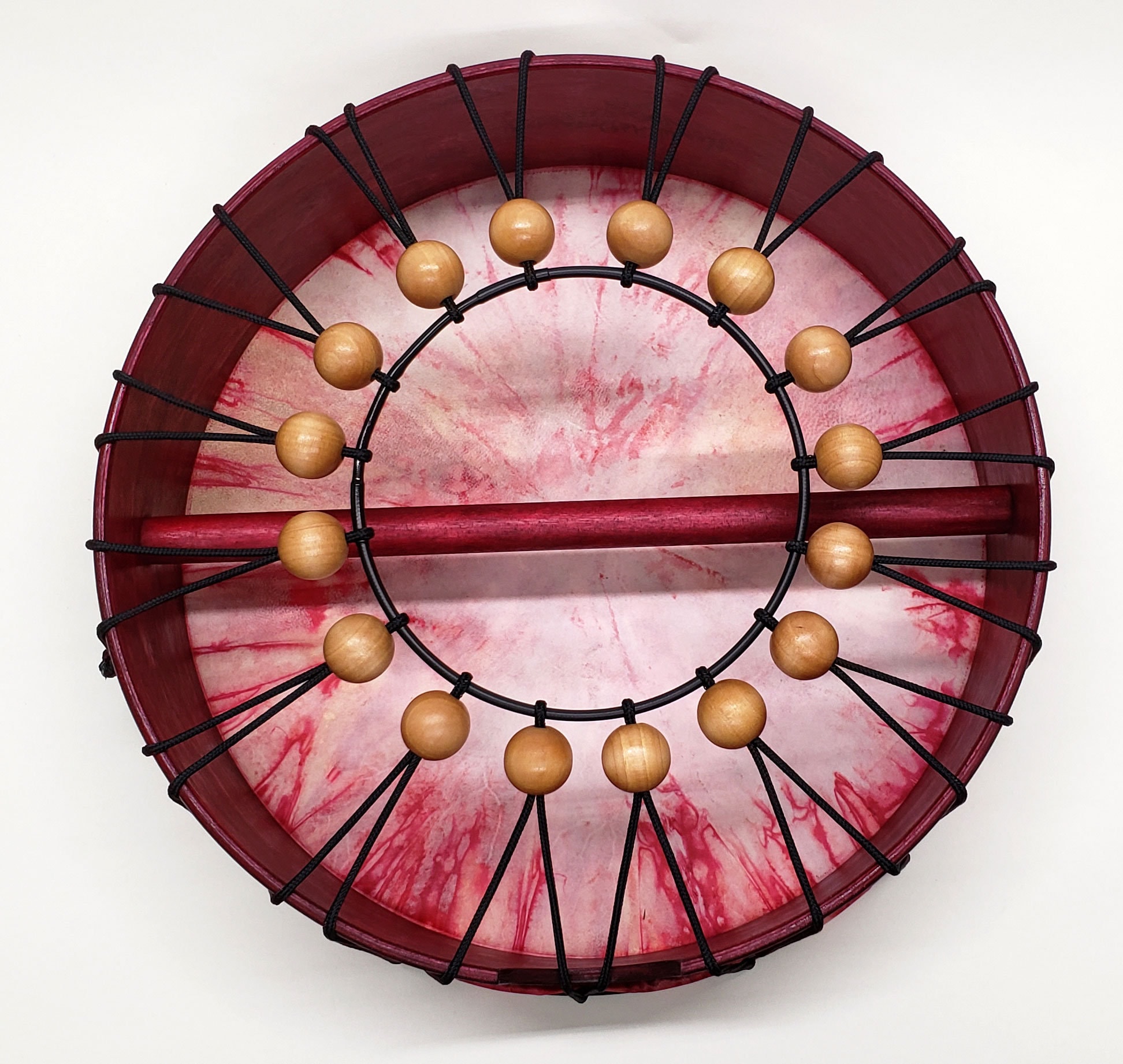14" Frame Drum - Red Center Dye Head - Instant Slide Tuning - Etsy