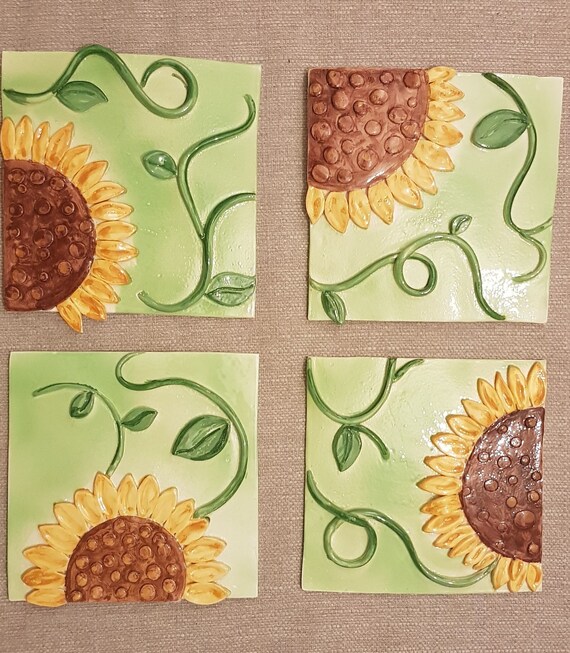 Sunflowers Tiles - Etsy