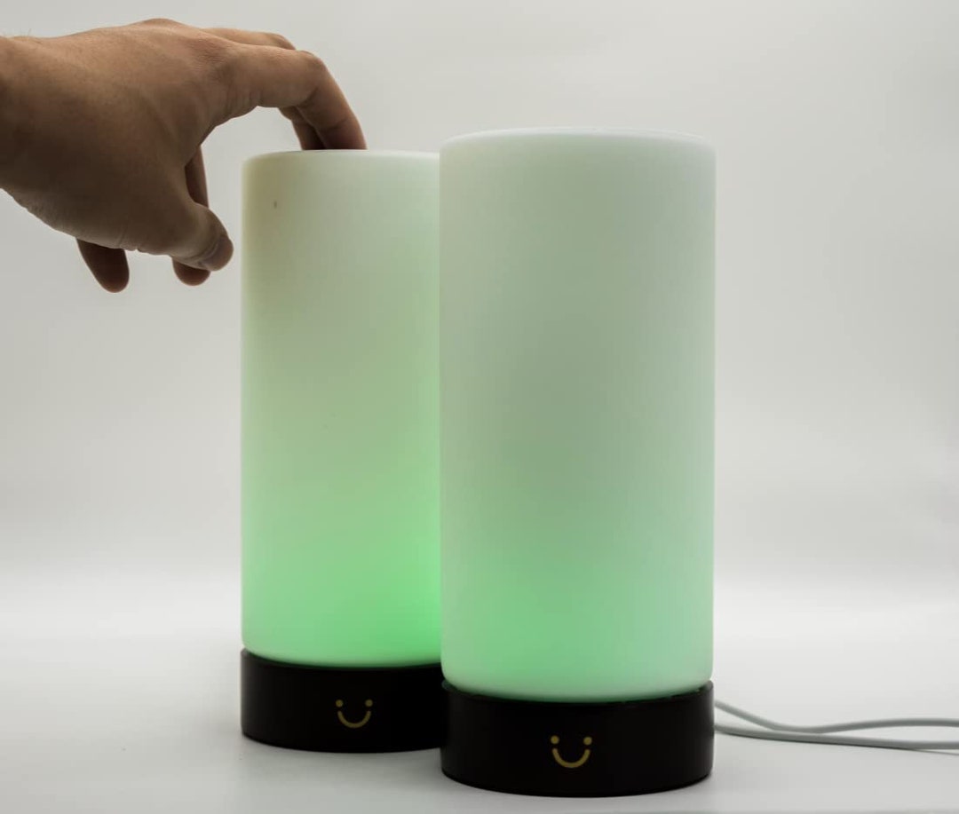 Modern Friendship Lamp - Cylinder Wood & Glass Design | Long Distance ...