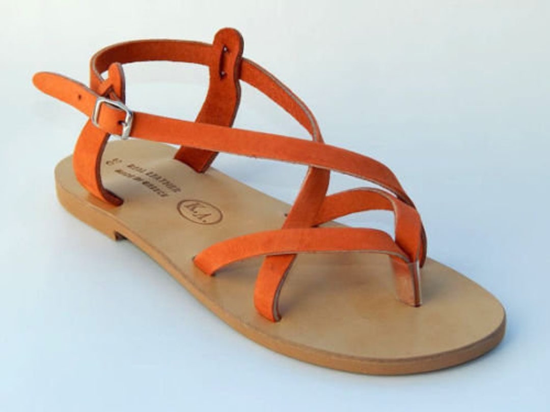 Handmade Greek Leather Sandals From Crete - Etsy