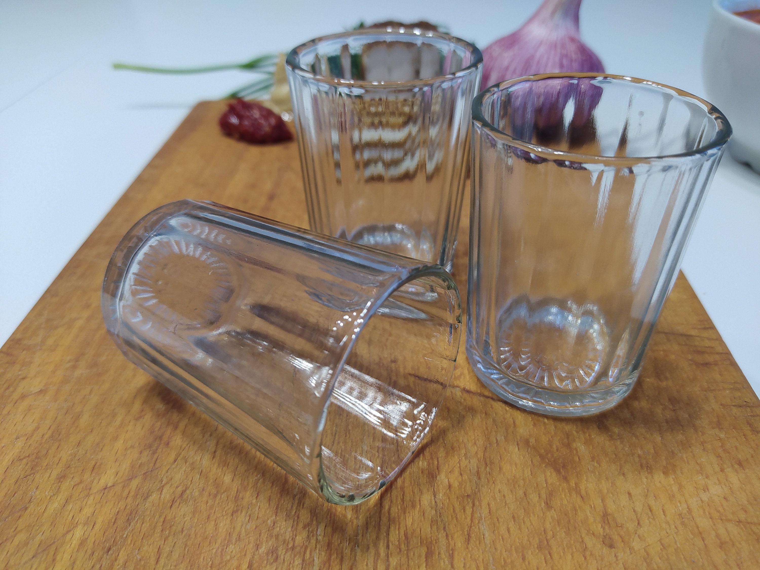 Soviet Drinking Shot Glasses 3х100 Ml USSR / Small Faceted | Etsy