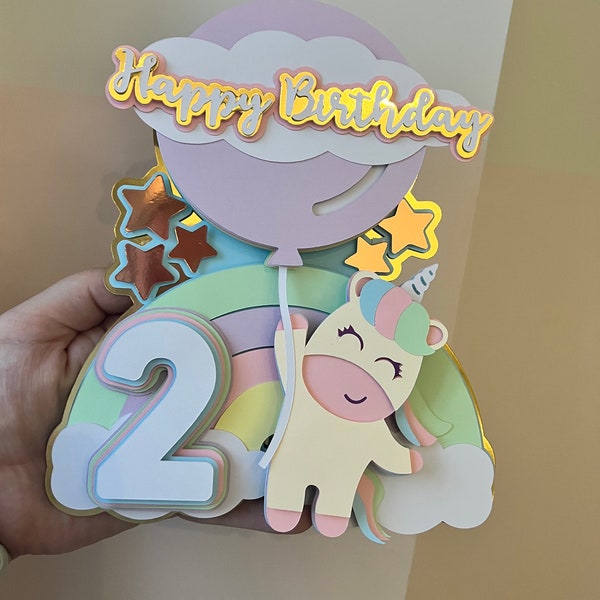 Unicorn Cake Topper - Etsy