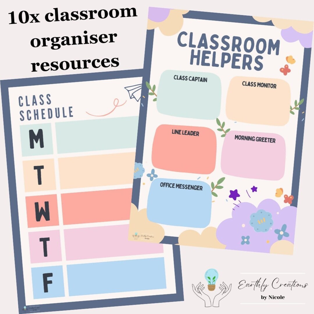 Classroom Organiser Poster Bundle Resources X10 EDUCATIONAL Focus for ...