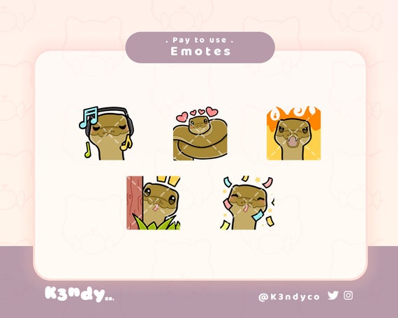 Twitch Emotes Snake 5-pack Cute Animal Animal Snake Cute - Etsy