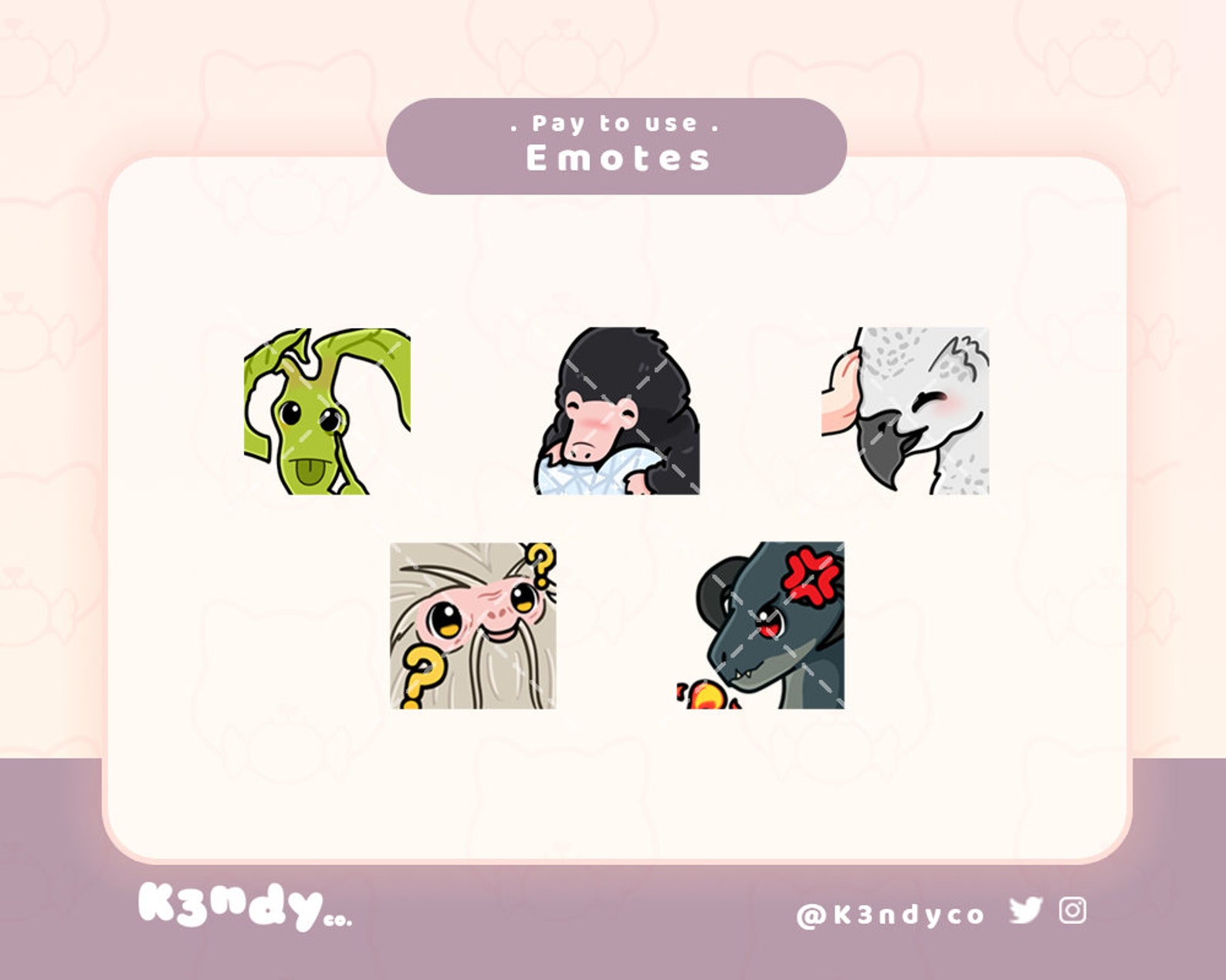 Twitch Emotes Magical Creatures Beasts Wizard Witch - Etsy