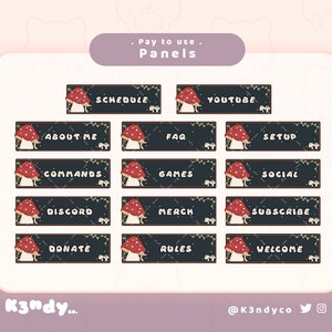 Twitch Panels Cute Mushroom Pixel Info Panels Twitch - Etsy