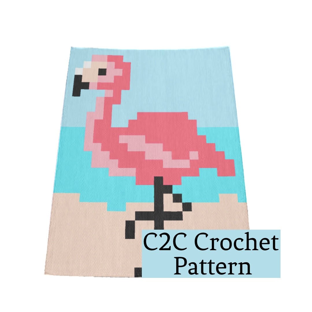 C2C Pattern Graph "flamingo" - for Crochet / Knitting / Cross-stitch - Etsy