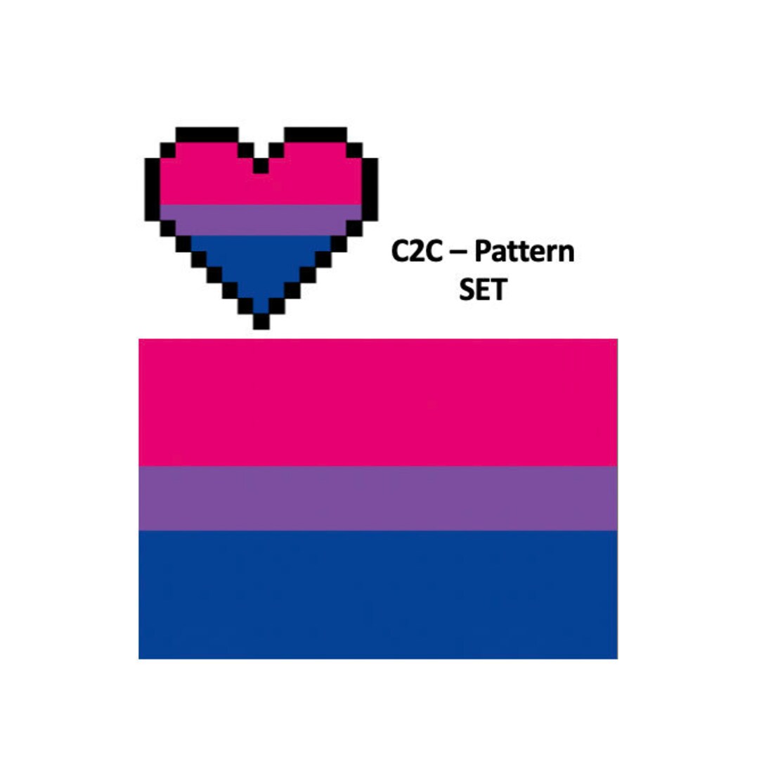 C2C Pattern Bisexual Flag - for Crochet / Knitting / Cross-stitch - Etsy