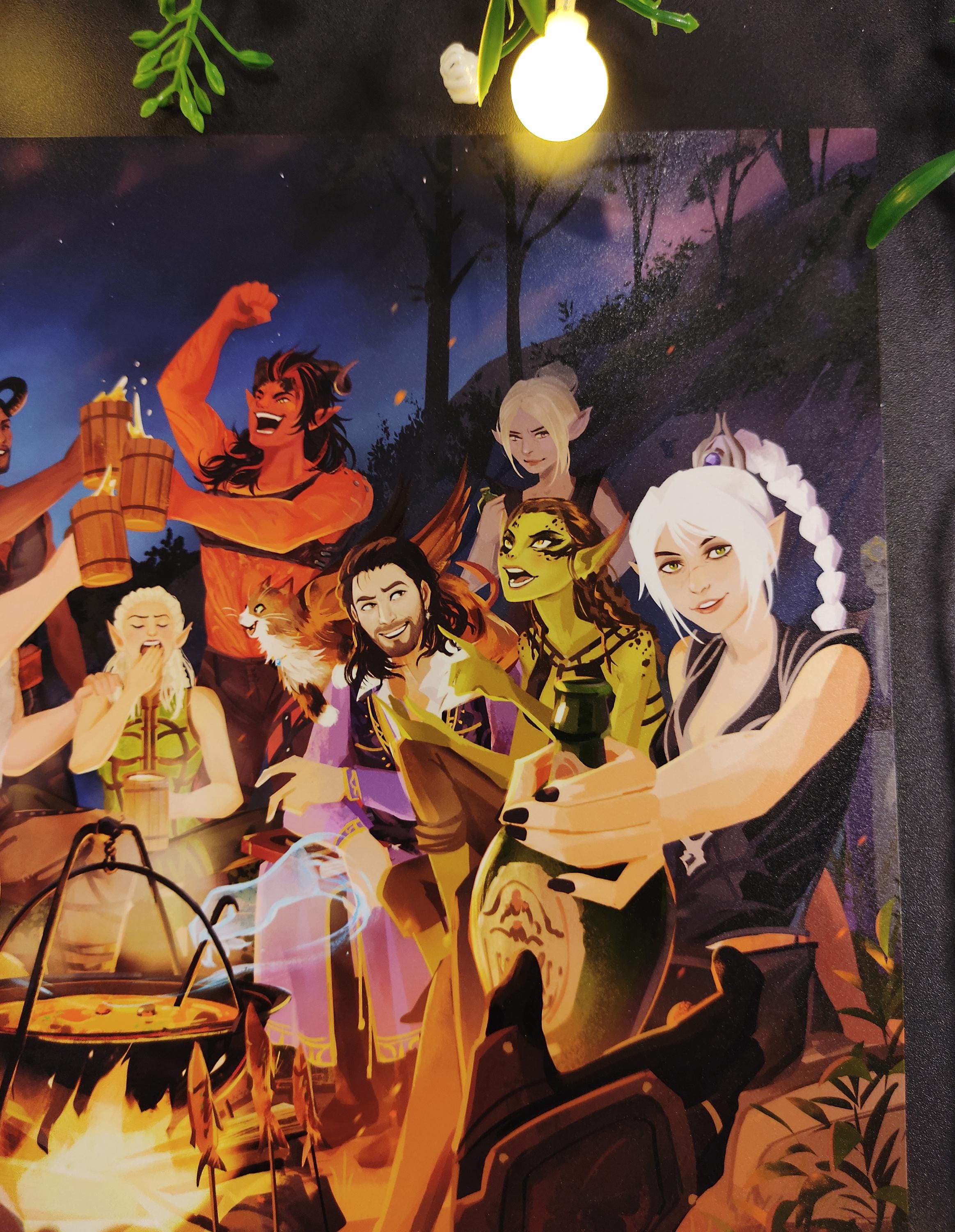 Campfire Party - BG3 Baldur's Gate 3 Print - - Etsy
