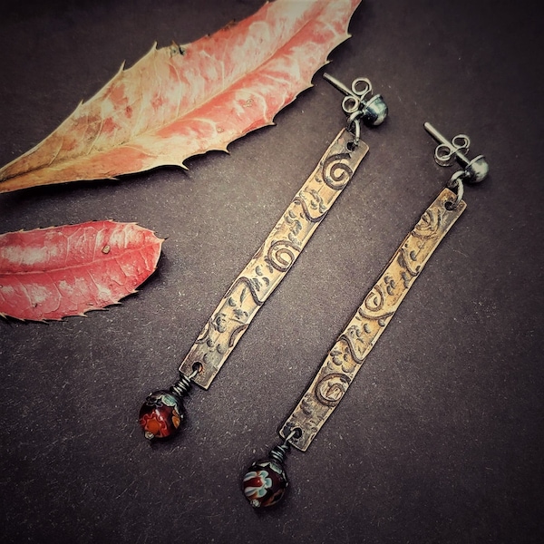 Rustic Earrings - Etsy