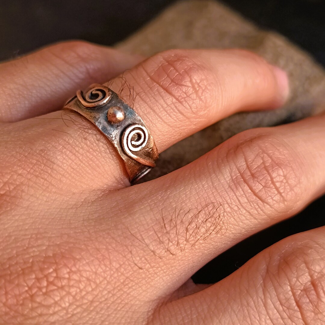 Spiral Copper Band Ring, Rustic Jewelry, Pure Copper Ring, Arthritis ...