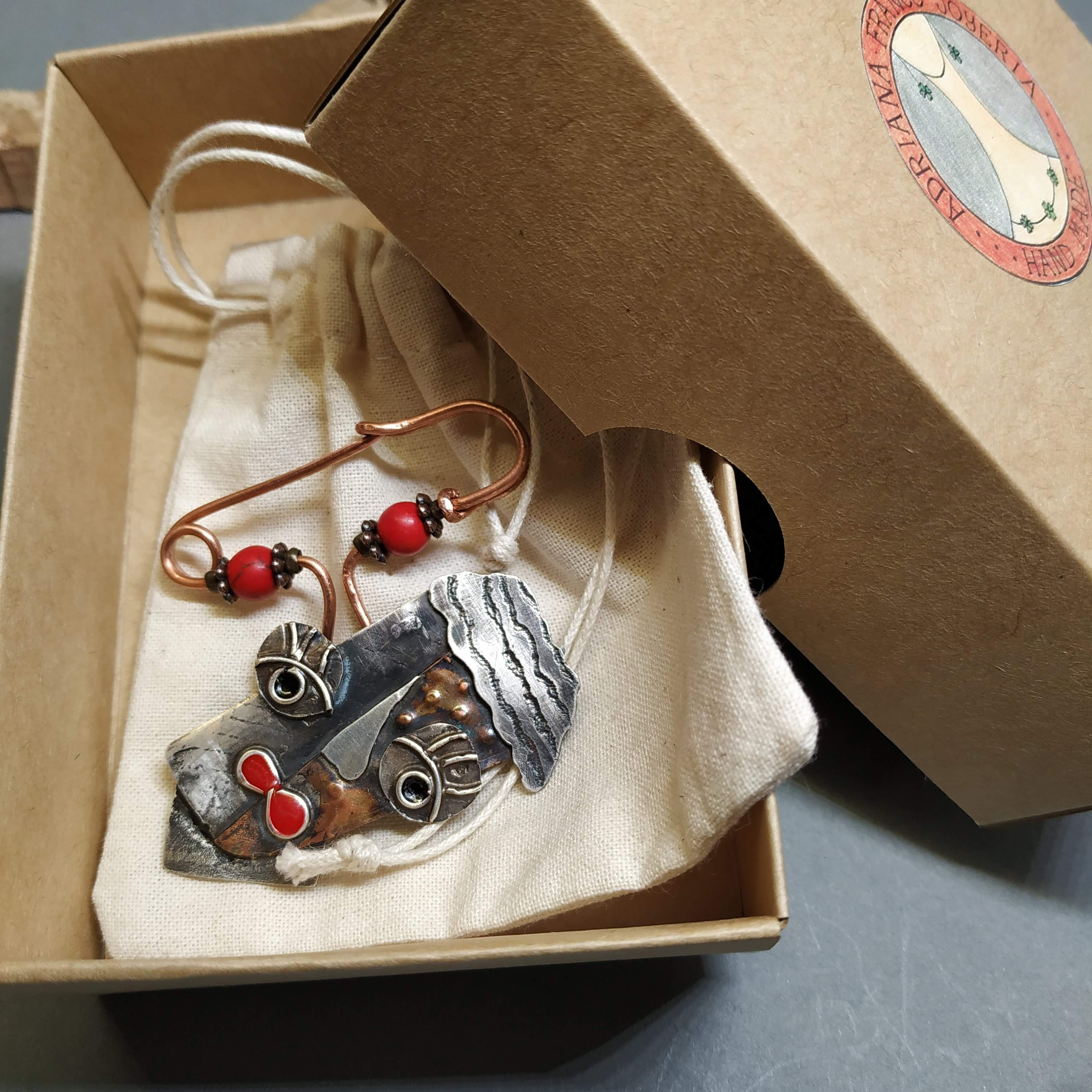 Face Brooch Antique Sterling Silver Brooch Statement Brooch | Etsy