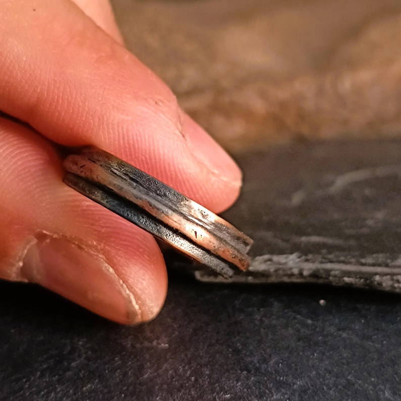 Men's Copper Ring, Pure Copper Ring, Hammered Copper Ring, 7th ...