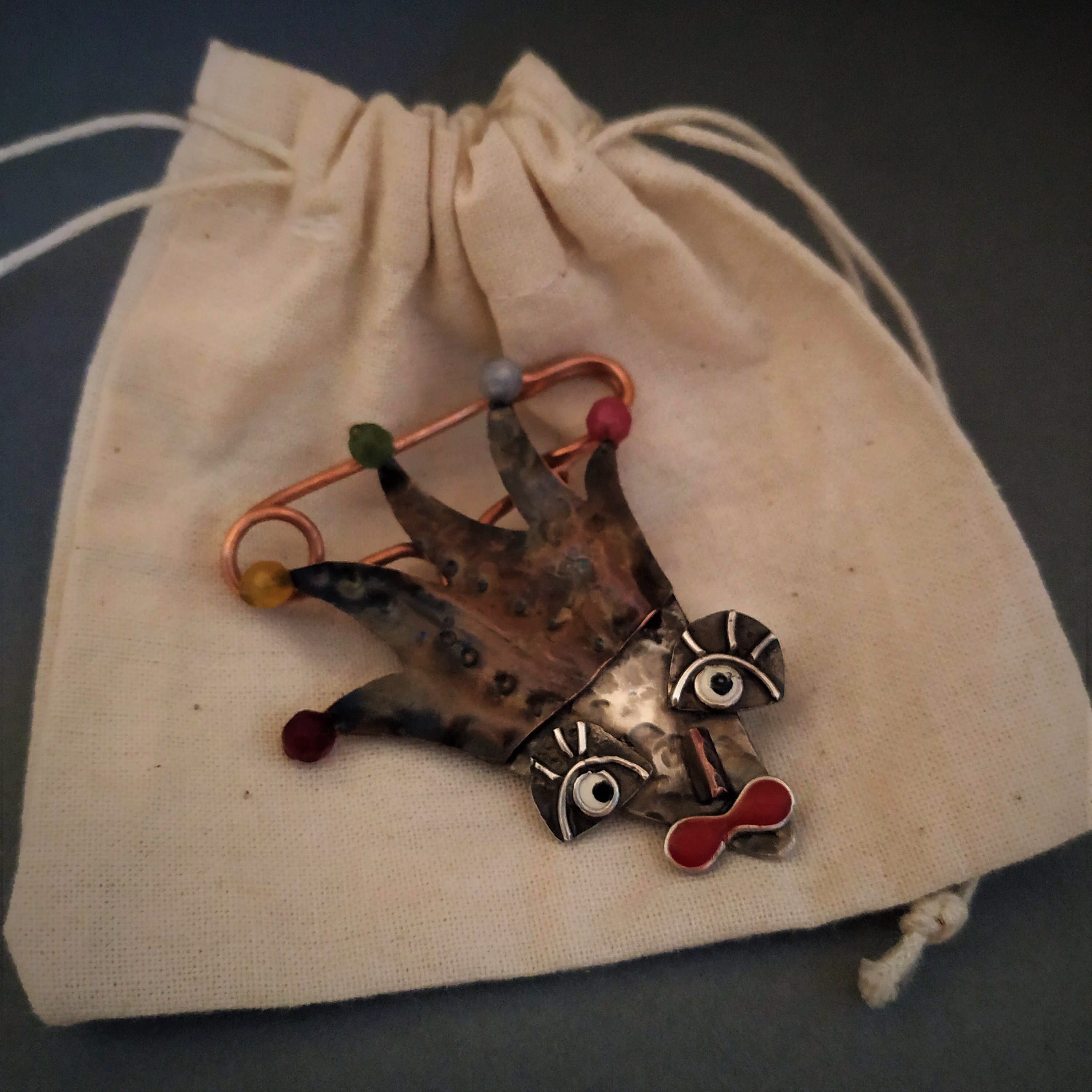 Vintage Clown Brooch Jester Face Brooch Silver Clown | Etsy UK