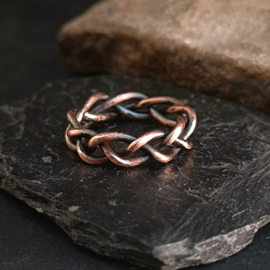 Braided Copper Ring, Twisted Ring, Solid Copper Ring, Ring for Men and ...