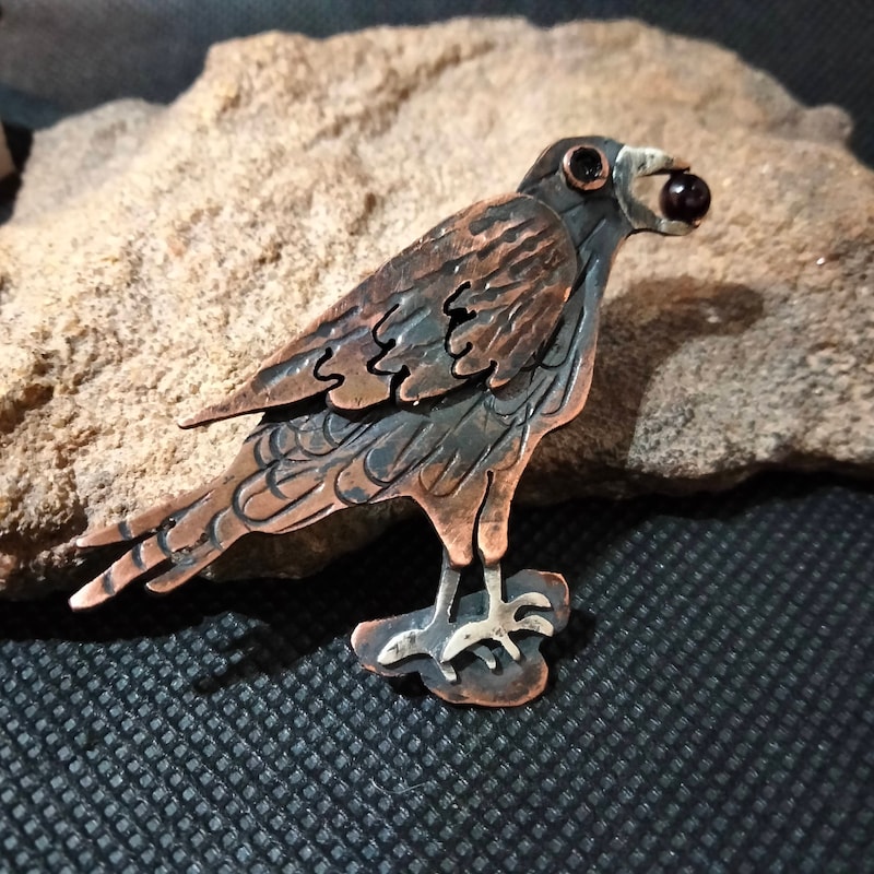 Raven Brooch - Etsy