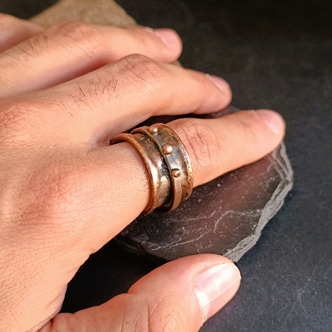 Copper Fidget Ring, Spinner Ring, Pure Copper Ring, Anxiety Ring ...