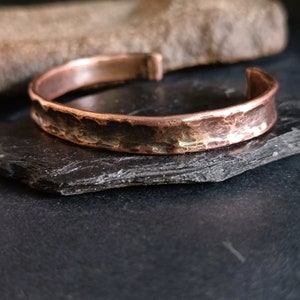 Hammered Copper Bracelet, Rustic Viking Style, Pure Copper Bracelet, 7th Anniversary Gift ...