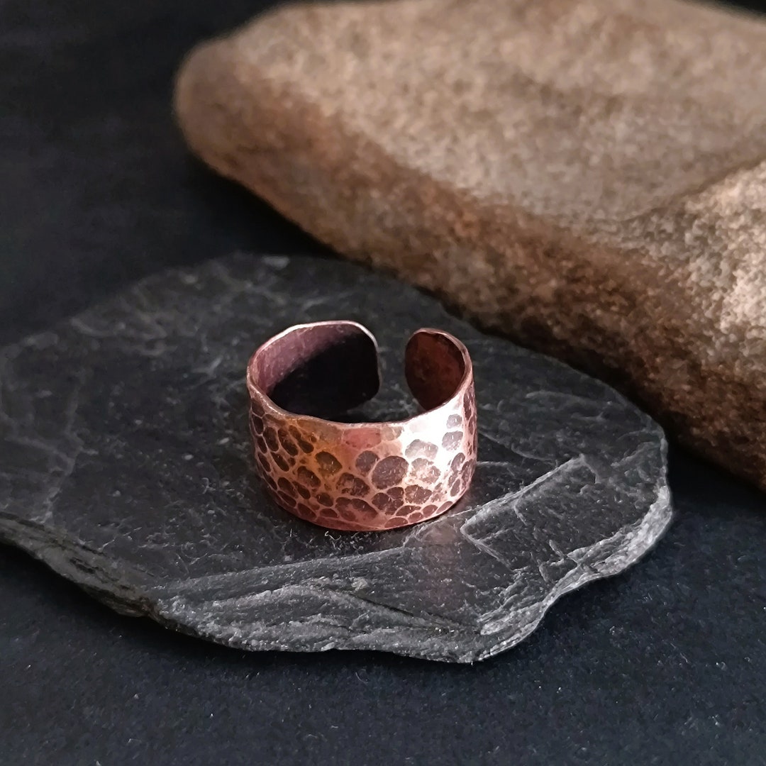Copper Band Ring, Hammered Copper Ring, Rustic Jewelry, Unisex Ring ...