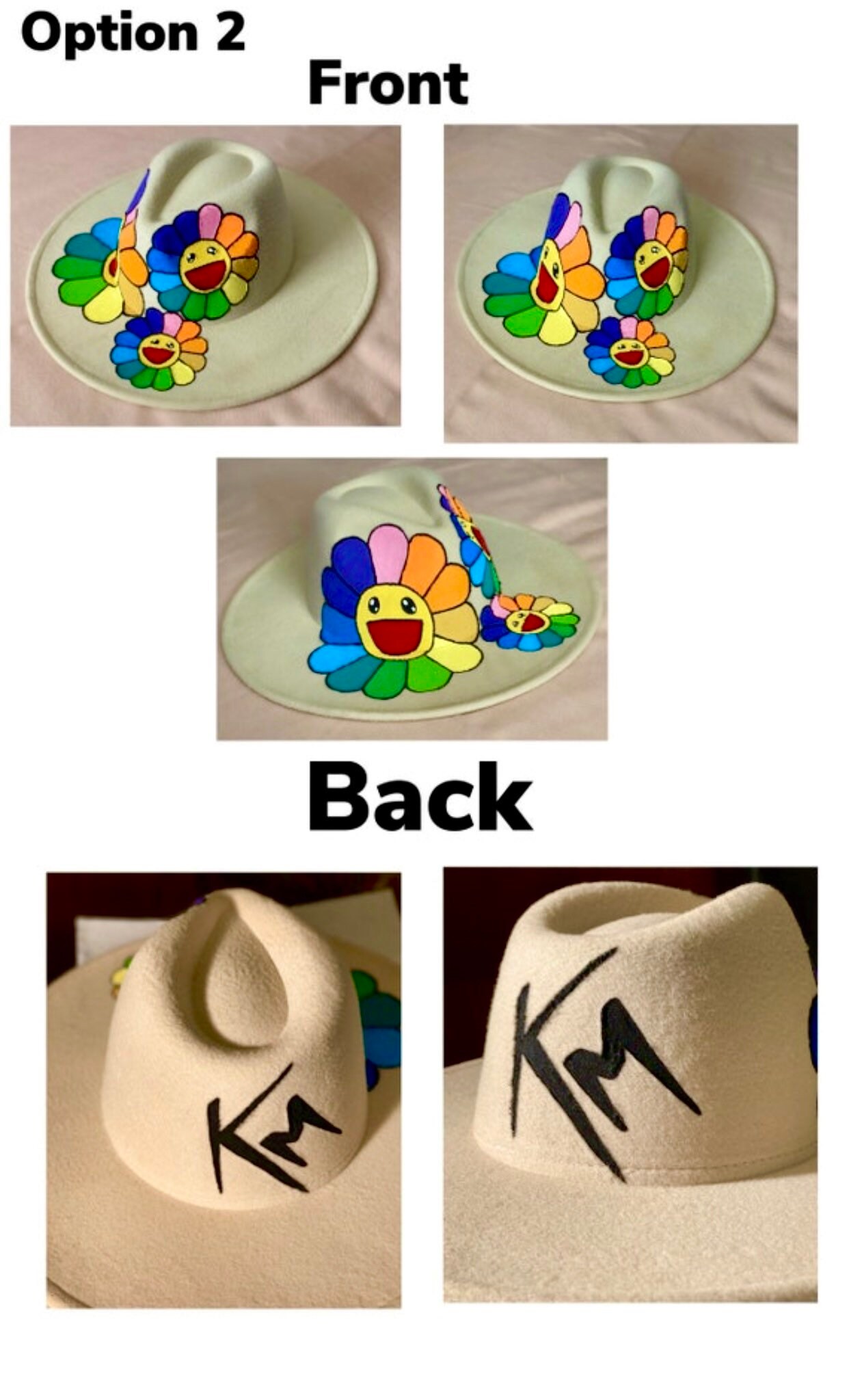 Colorful Murakami Inspired Fedora Hat Painted Hat Rainbow Fedora Smiley ...