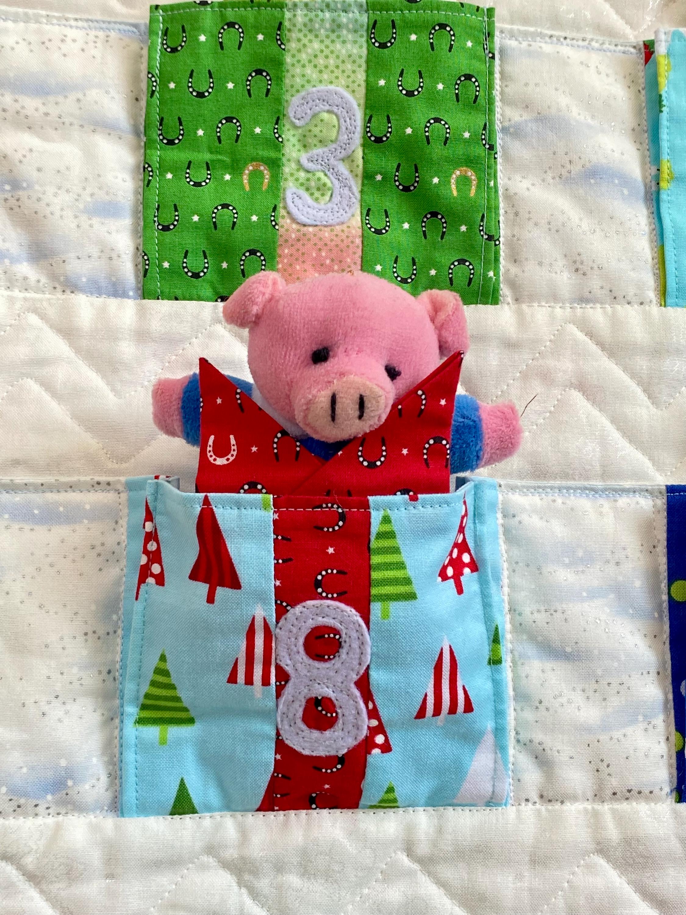 Christmas Patchwork Countdown Calendar Quilted Advent Calendar Santa’s Train Calendar Quilt ...