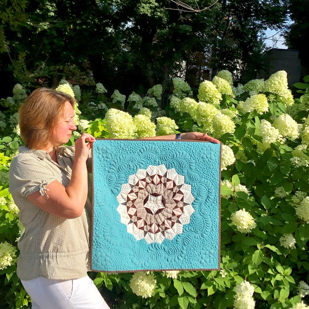 Zen Patchwork Teal Mandala Small Wall Meditation Mandala Eye Catching ...