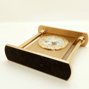 Vintage Brass Table Clock World Clock With Alarm 1980s Heavy Quality ...