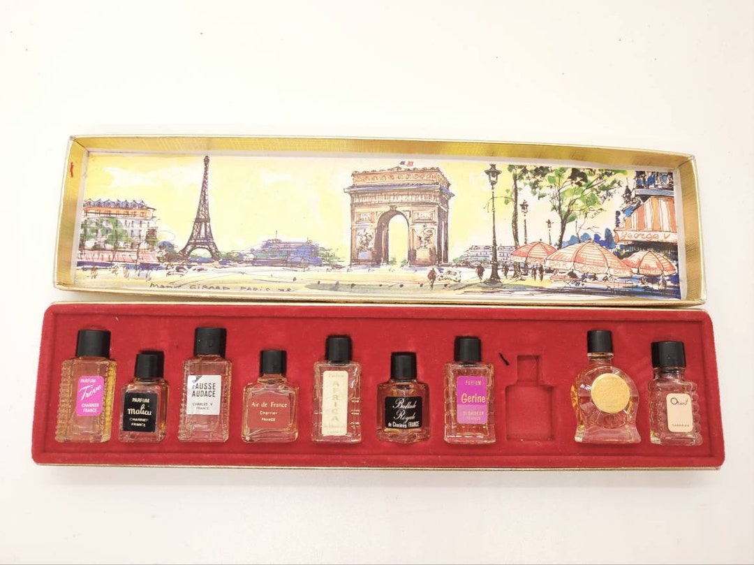 1960s Charrier Parfum Box With 9x Esprit De Parfum Pure Parfum Miniatur ...
