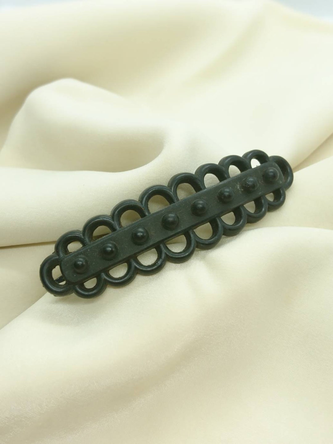 Art Nouveau Mourning Whitby Jet Hair Clip Around 1910 Antique Mourning ...