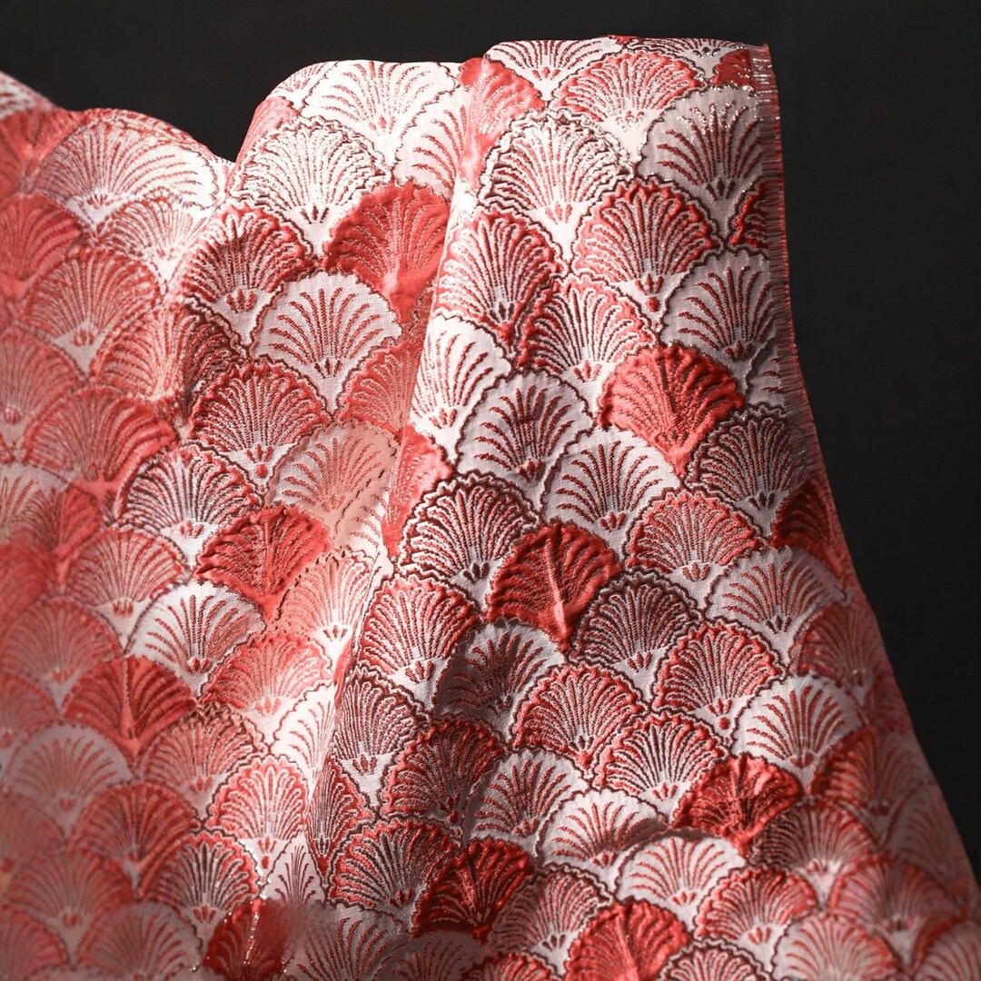 Scale Jacquard Fabric - Fish Scale Texture Oriental Textile for Kimono ...