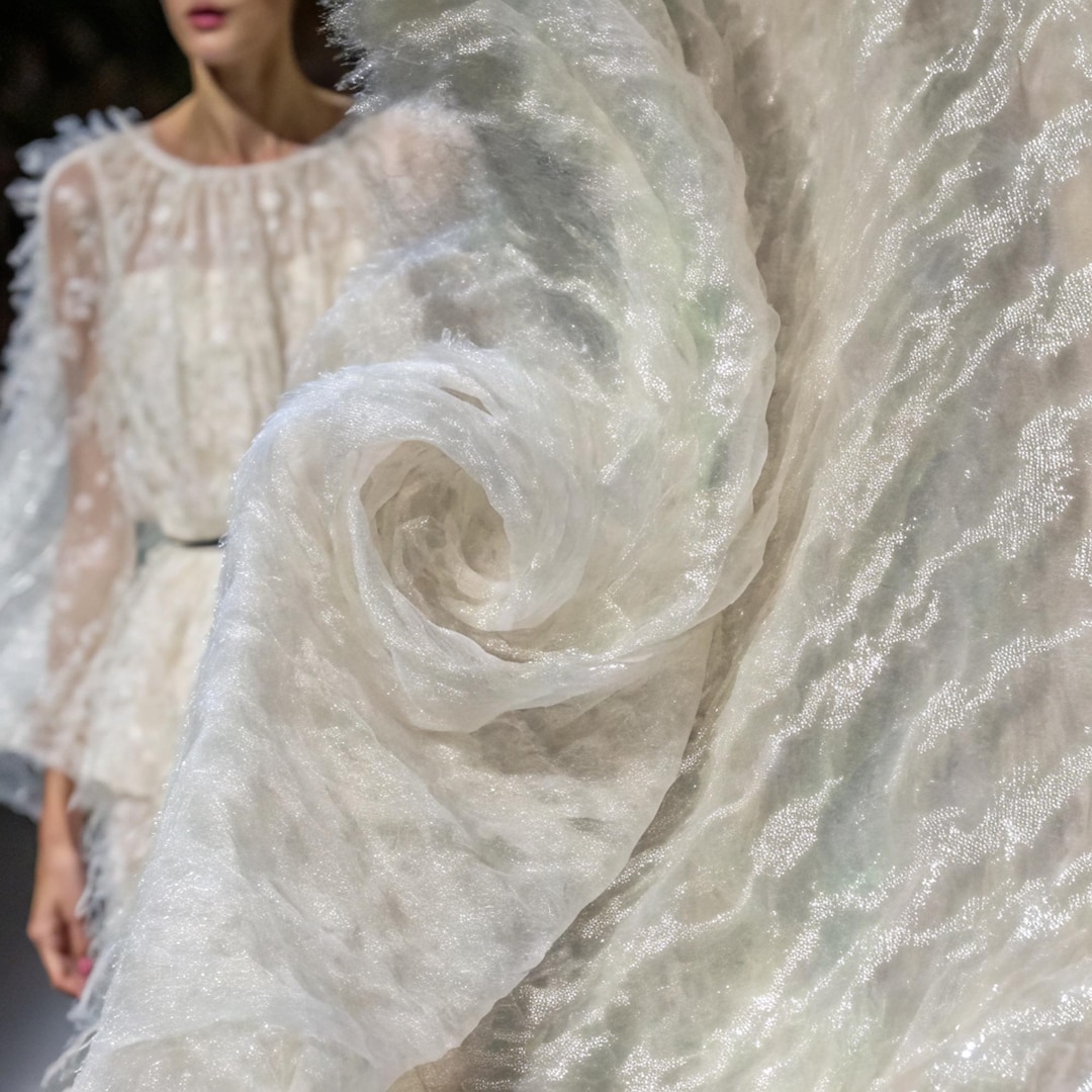 Vory Pearl Organza - 3D Embossed Textured Fabric for Couture Draping ...