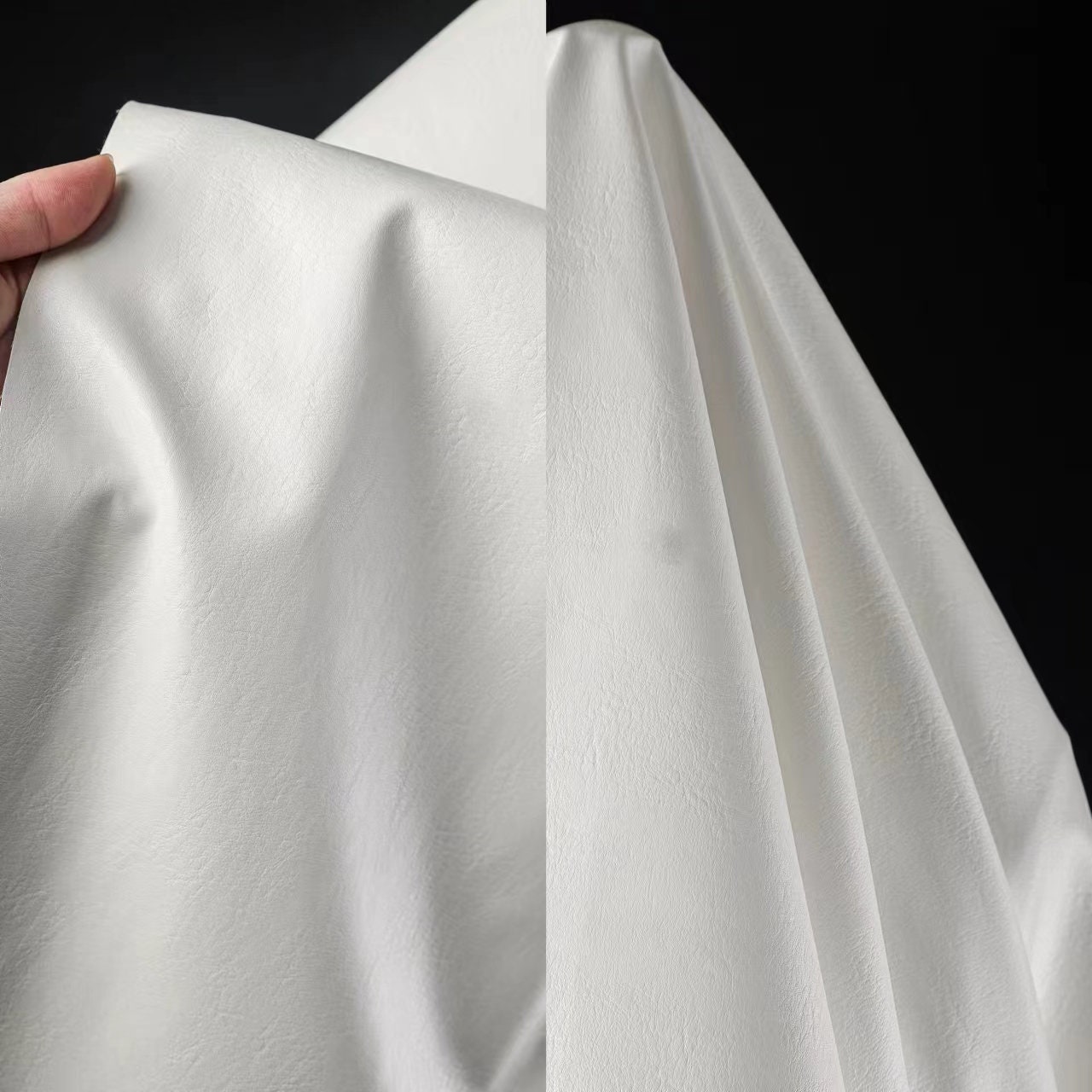 Matte Textured Faux Leather Fabric With Cowhide Grain Pattern for ...