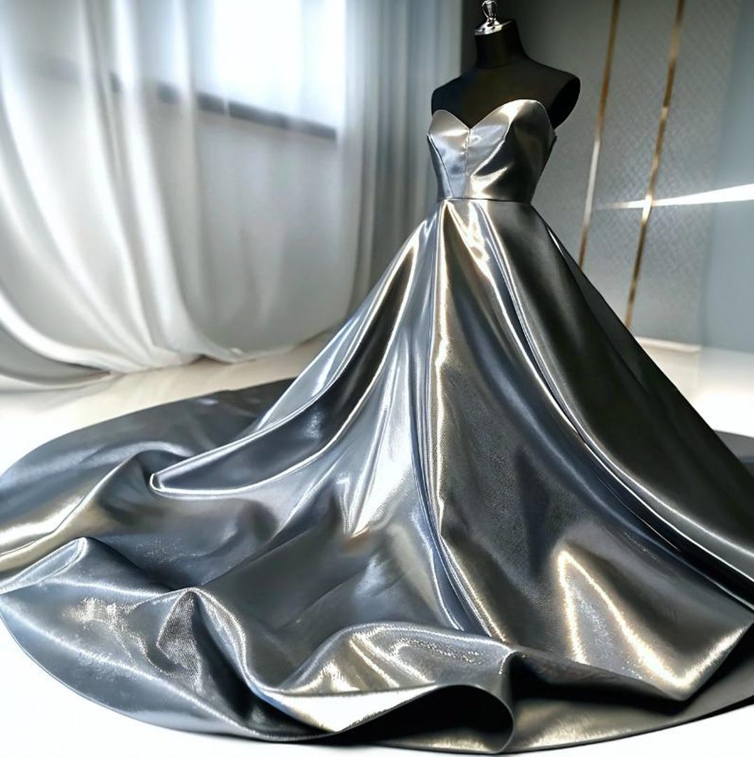 Super Shiny Crystal Silk Liquid Metallic Fabric - for Evening Gowns ...