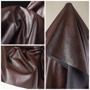 Matte Textured Faux Leather Fabric With Cowhide Grain Pattern for ...