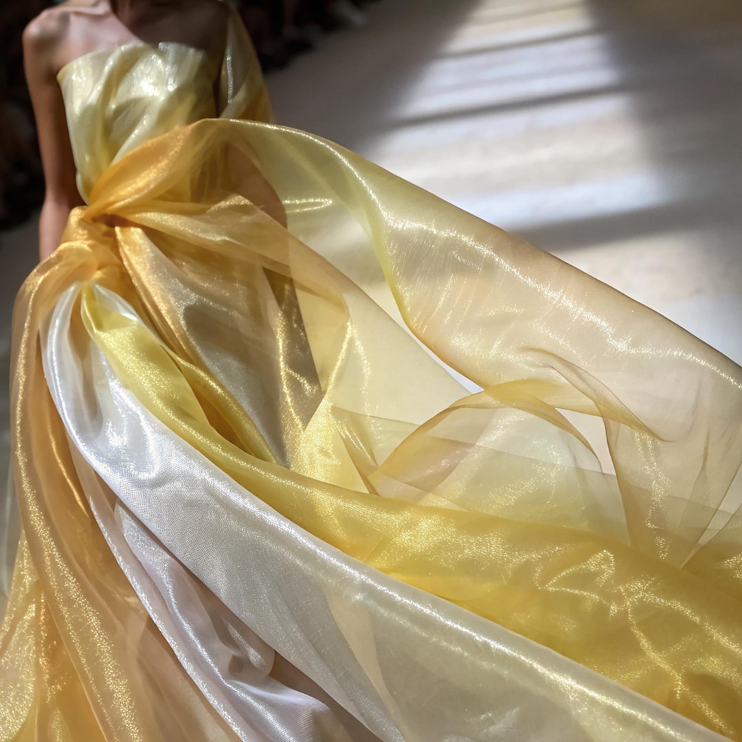 Sunlight Golden Tulle - Gradient Sheer Fabric for Wedding Veils ...