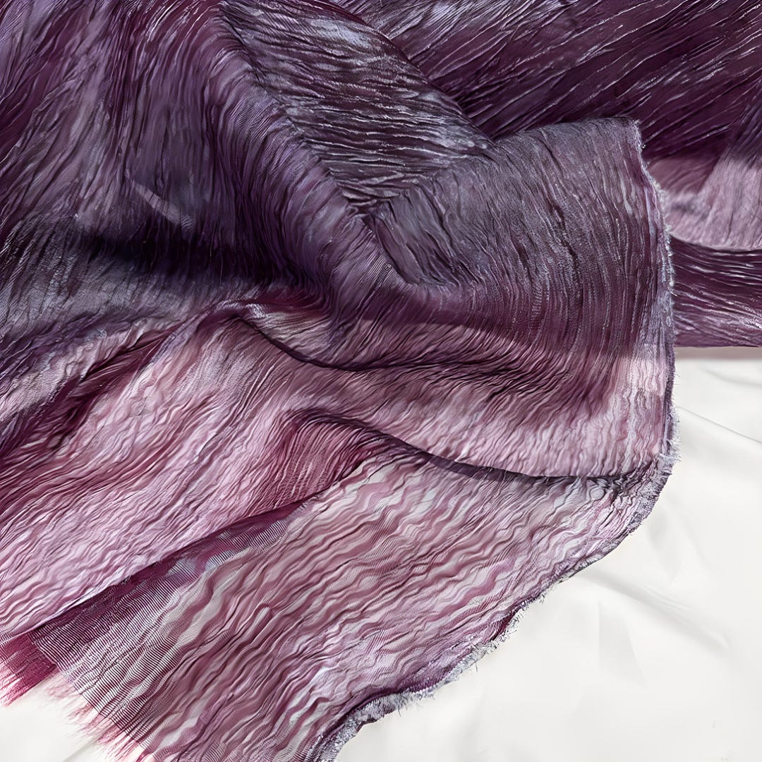 Semi-sheer Crinkle Iridescent Organza & Lilac Texture Sheer Fabric ...