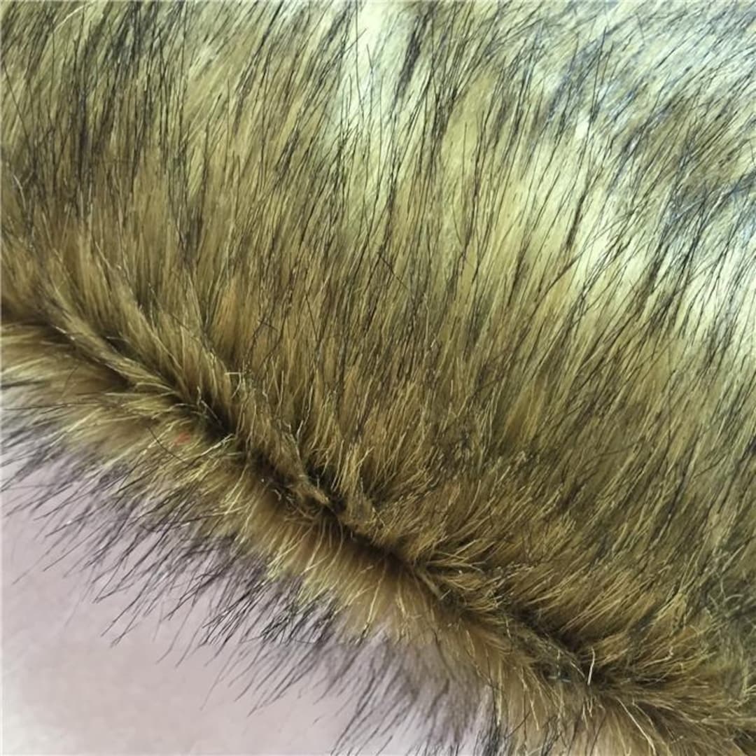 Sunset Tipped Faux Wolf Fur Fabric - Premium Vegan Plush for Costumes ...