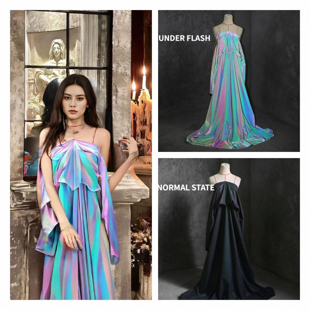 Midnight Rainbow Laser Reflective Material Colorful Gradient Design ...