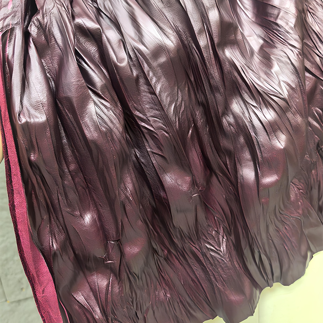 Liquid Metal Shine Crinkle Texture PU Leather Fabric - DIY Iridescent ...
