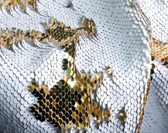Chameleon Dragon Scale Sequin Fabric - Dual-sided Color Shift Metallic ...