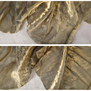 Golden Ripple Crinkle Metallic Organza | Liquid Texture Wave Chiffon ...