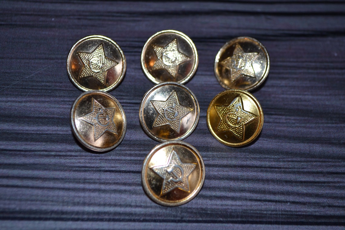 SET 7 Pcs. Military Buttons Army Uniform Buttons Vintage - Etsy