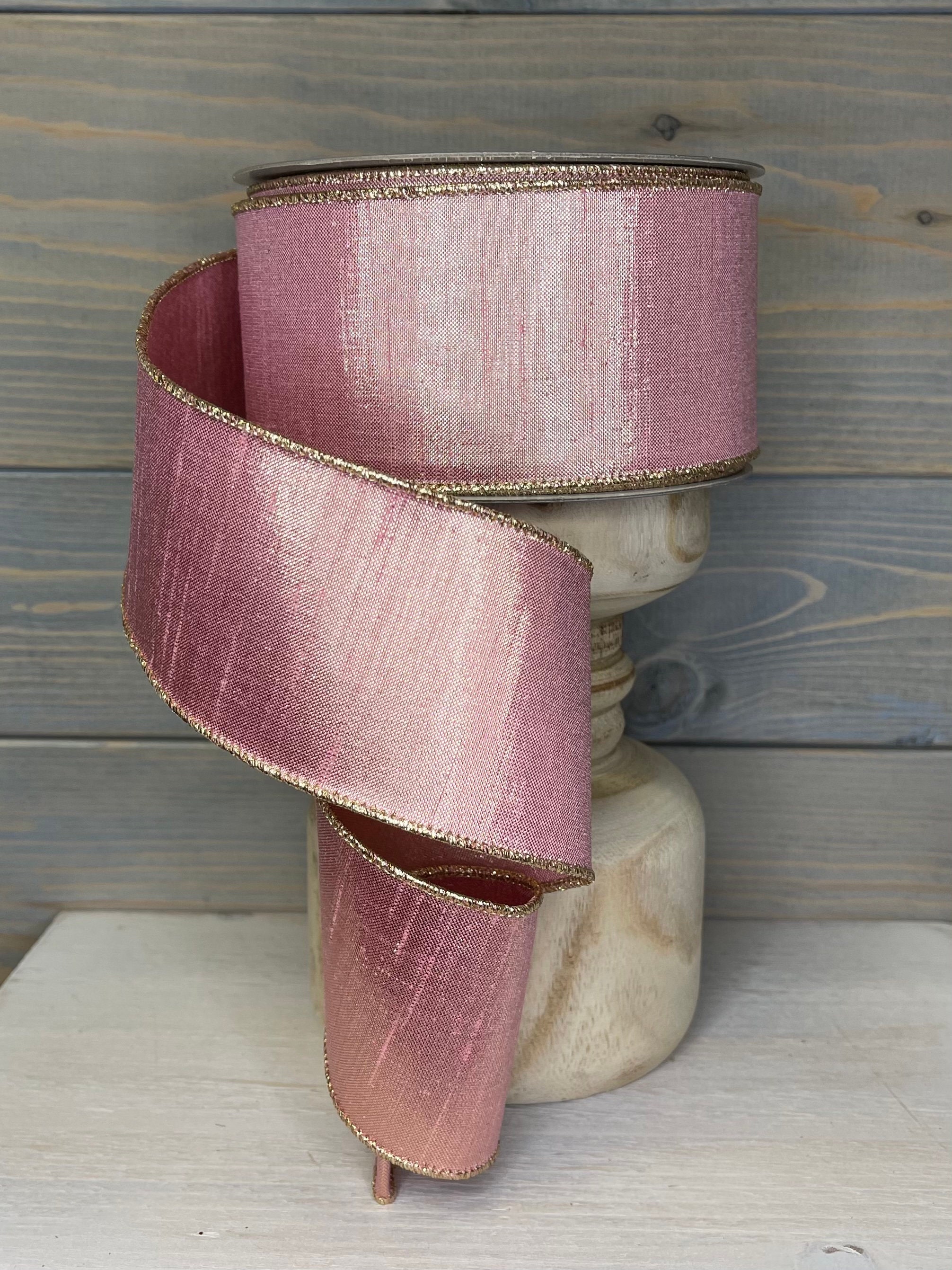 2.5 by 10 yards of light pink wired ribbon luxury wired | Etsy