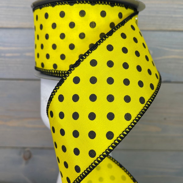 Yellow and Black Wired Ribbon - Etsy