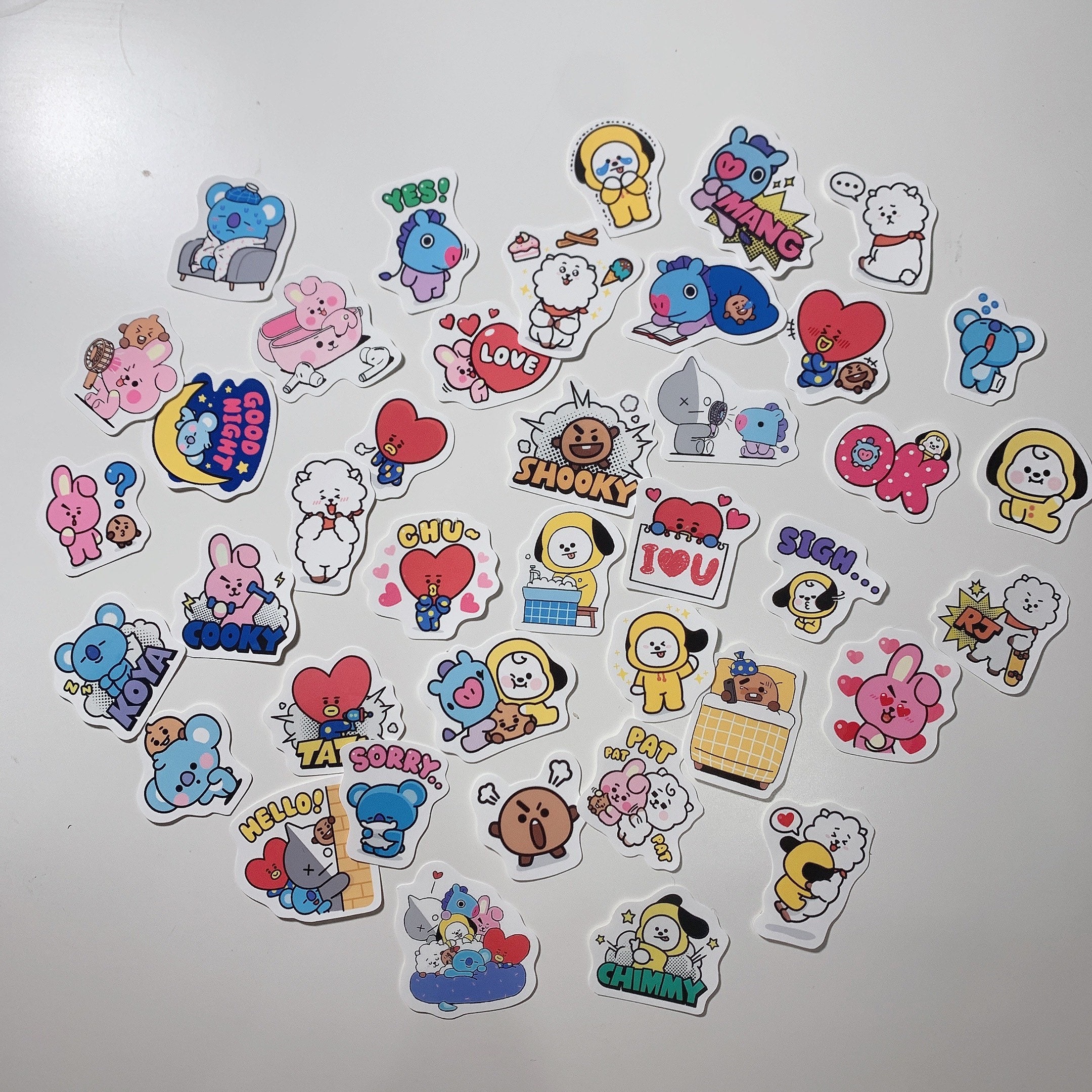 BTS Sticker Pack Cartoon Cute For Bullet Journal Stationery | Etsy