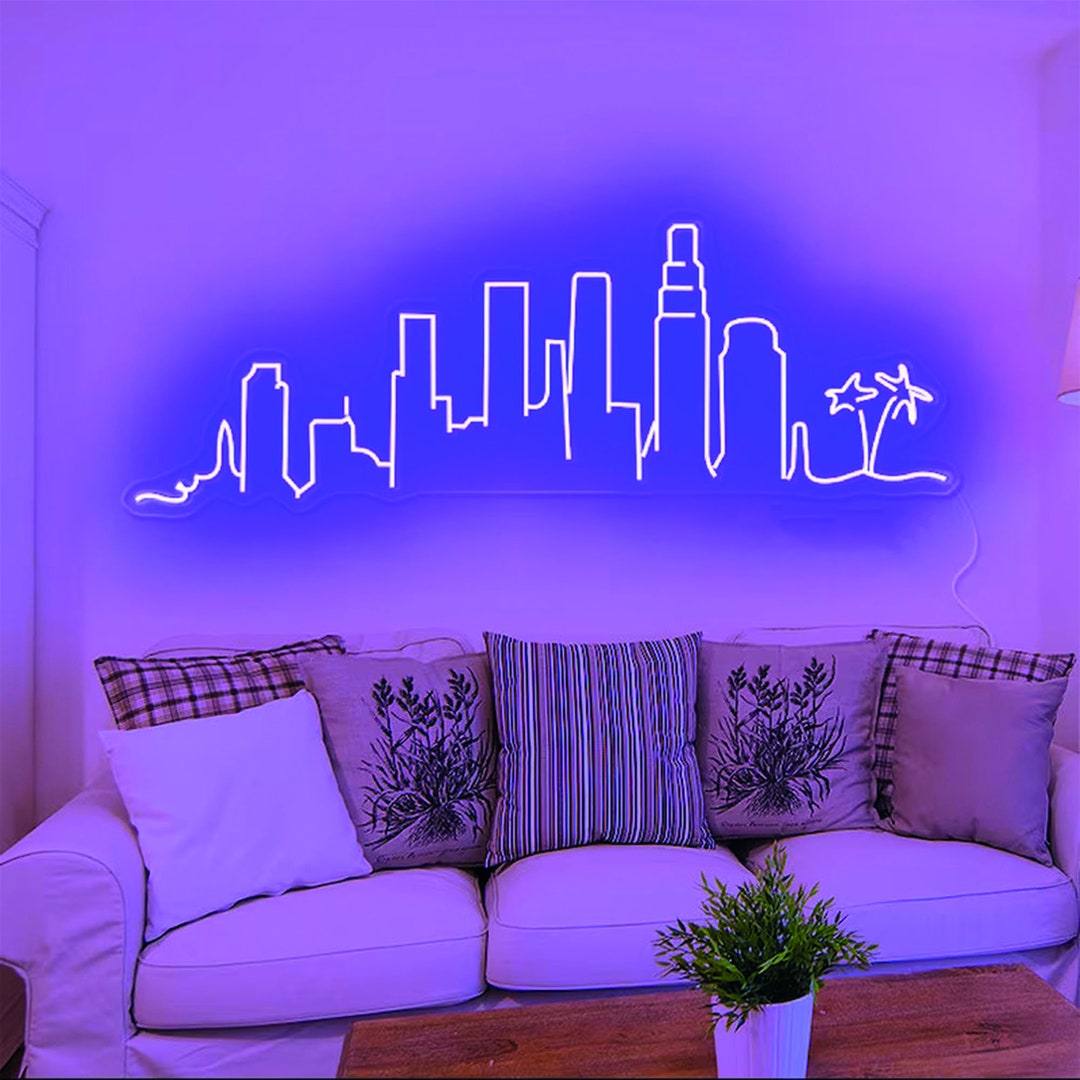 Los Angeles Skyline Custom City Skyline Home Decor Neon - Etsy