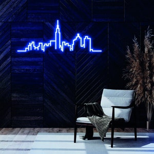 New York City Skyline, Neon Bar Sign, Office Sign,led Sign for Bedroom ...