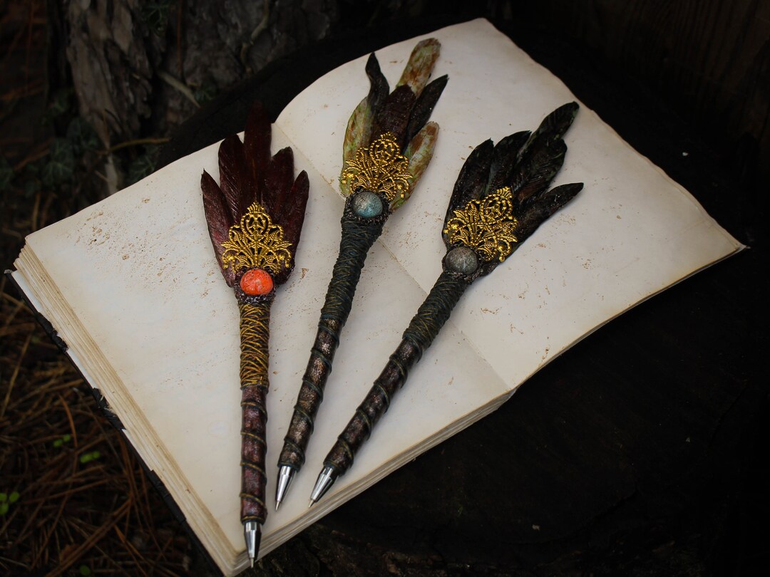 Feather Ballpoint Pen Fantasy Forest Fountain Pen Green - Etsy
